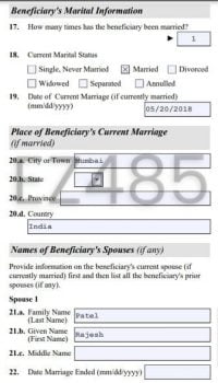 Understanding the I-130 Form: Beneficiary's Marital Information in Part ...