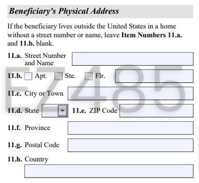 Navigating Part 4 of the I-130 Form: Information About Beneficiary - EZ485