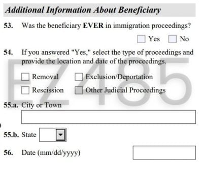 Understanding the I-130 Form: Additional Information About Beneficiary ...