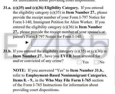 Understanding Form I-765: Information About Your Eligibility Category ...