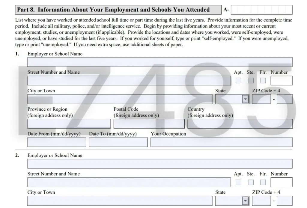 Understanding Form N-400: Part 8. Information About Your Employment and ...